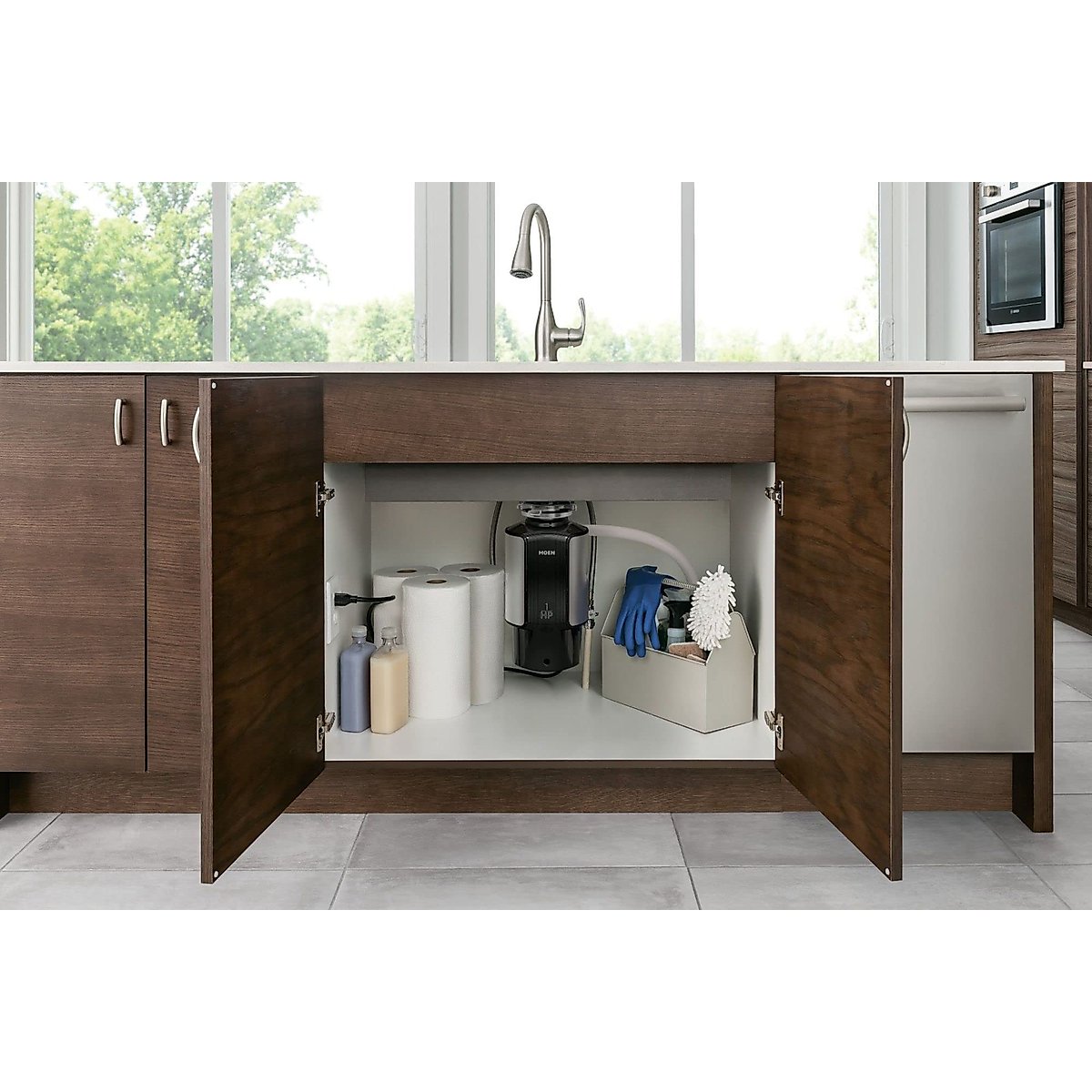Moen GX100C Chef Series 1 HP Continuous Feed Garbage Disposal with Sound Reduction, Disposer Power Cord Included