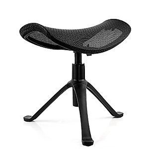Lilithye Footrest Stool Under Desk Adjustable Height Footrest Ottoman Ergonomic Foot Stool with Wheels 360° Rolling Footrest for Home Office (Black)
