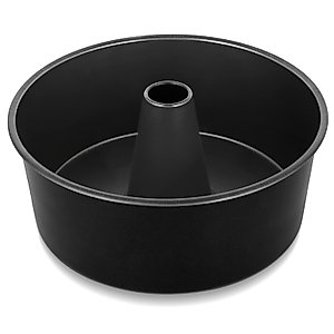 TeamFar 10 Inch Angel Food Cake Pan, Non-Stick Coating Stainless Steel Core Pound Cake Pan with Tube, for Home/Kitchen, Healthy & Heatproof, One-piece & Hollow Design, Release& Clean Easily