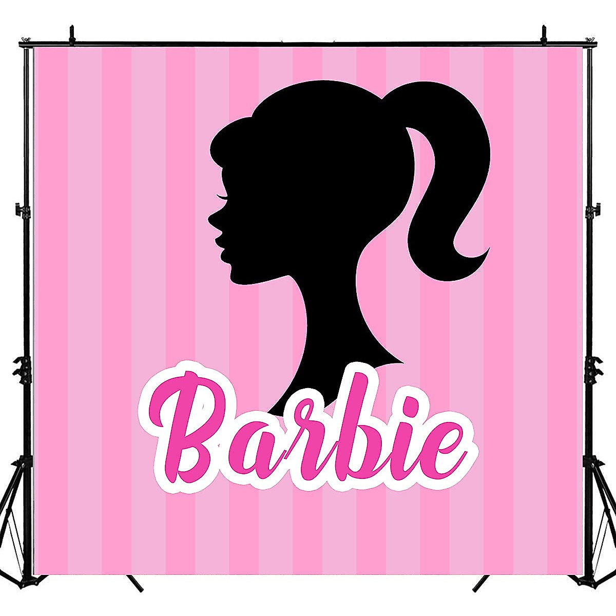 Withu Pink Party Backdrop Girls Frame Stripe Glamour Cake Table Spa Tea Time Photography Head Photo Decorations Banner Background