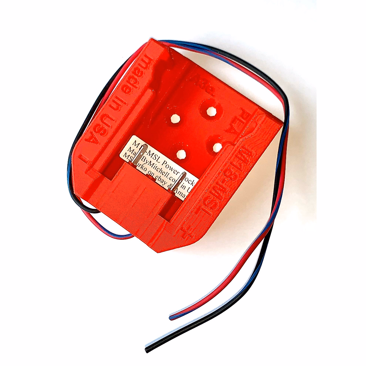Made by Mitchell Mount Compatible with Milwaukee M18 Battery Wired 16AWG to Power Your Robot, e-Bike, Lights, Tools PN M18-16