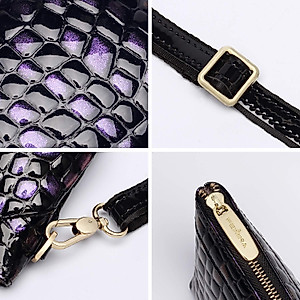 FEIMINA Leather Wristlet Clutch Wallet Purses Small Crossbody Bags for Women, Leather and Adjustable Strap Christmas Gifts for Girls