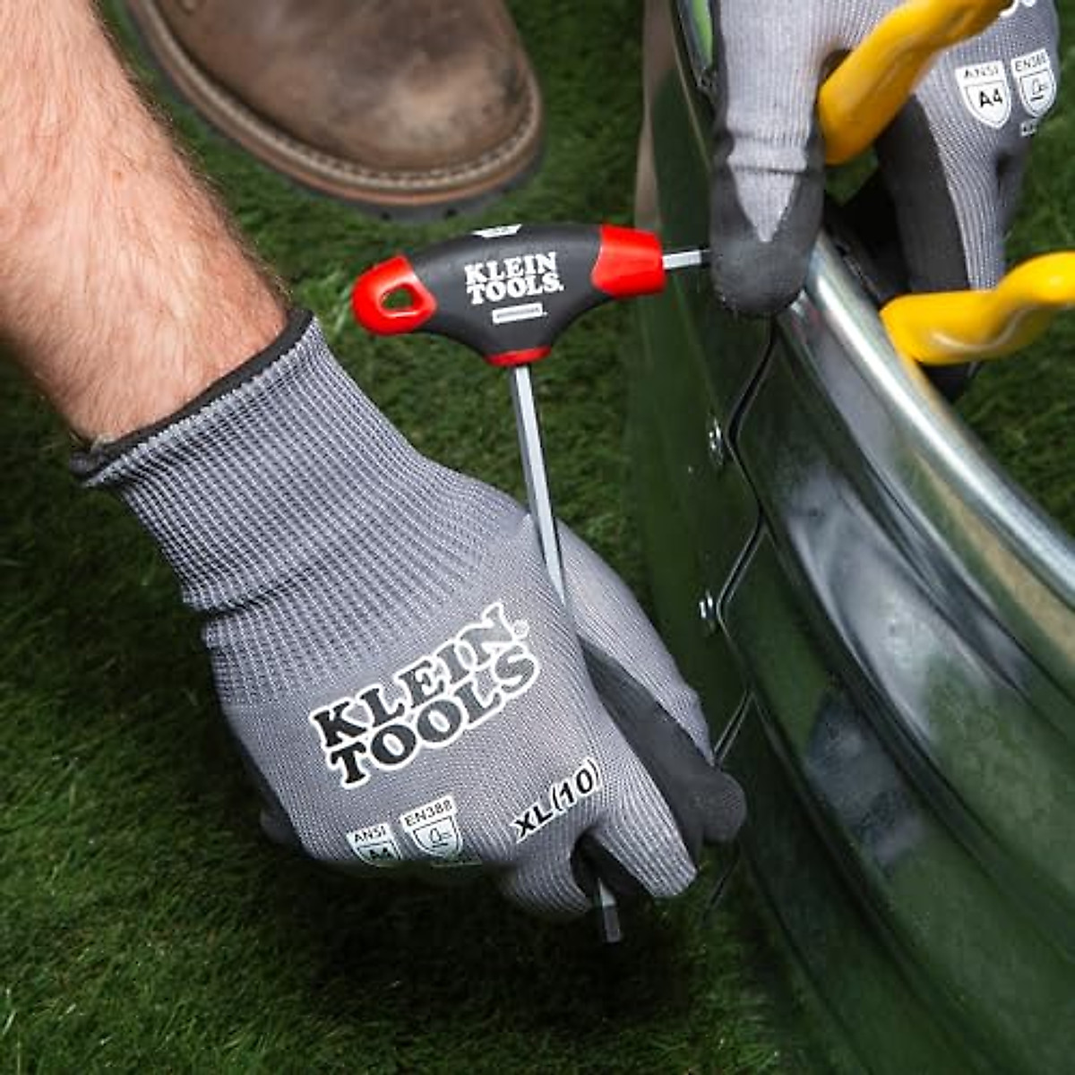 Klein Tools JTH610E T-Handle Hex Key Set, SAE Inch Sizes Allen Wrench Set with 6-Inch Blades, Stand Included, 10-Piece