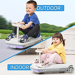 12V Mini Go Kart,Portable Ride On Variable Speed Race Car for Ages 3-8Years, Added Floor-Sweeping Function.