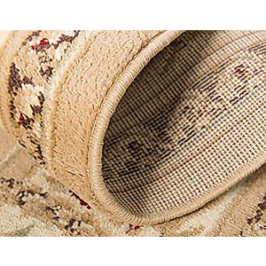 Unique Loom Versailles Collection Traditional Classic Medallion Motif Area Rug (2' 7 x 10' 0 Runner, Tan/ Ivory)