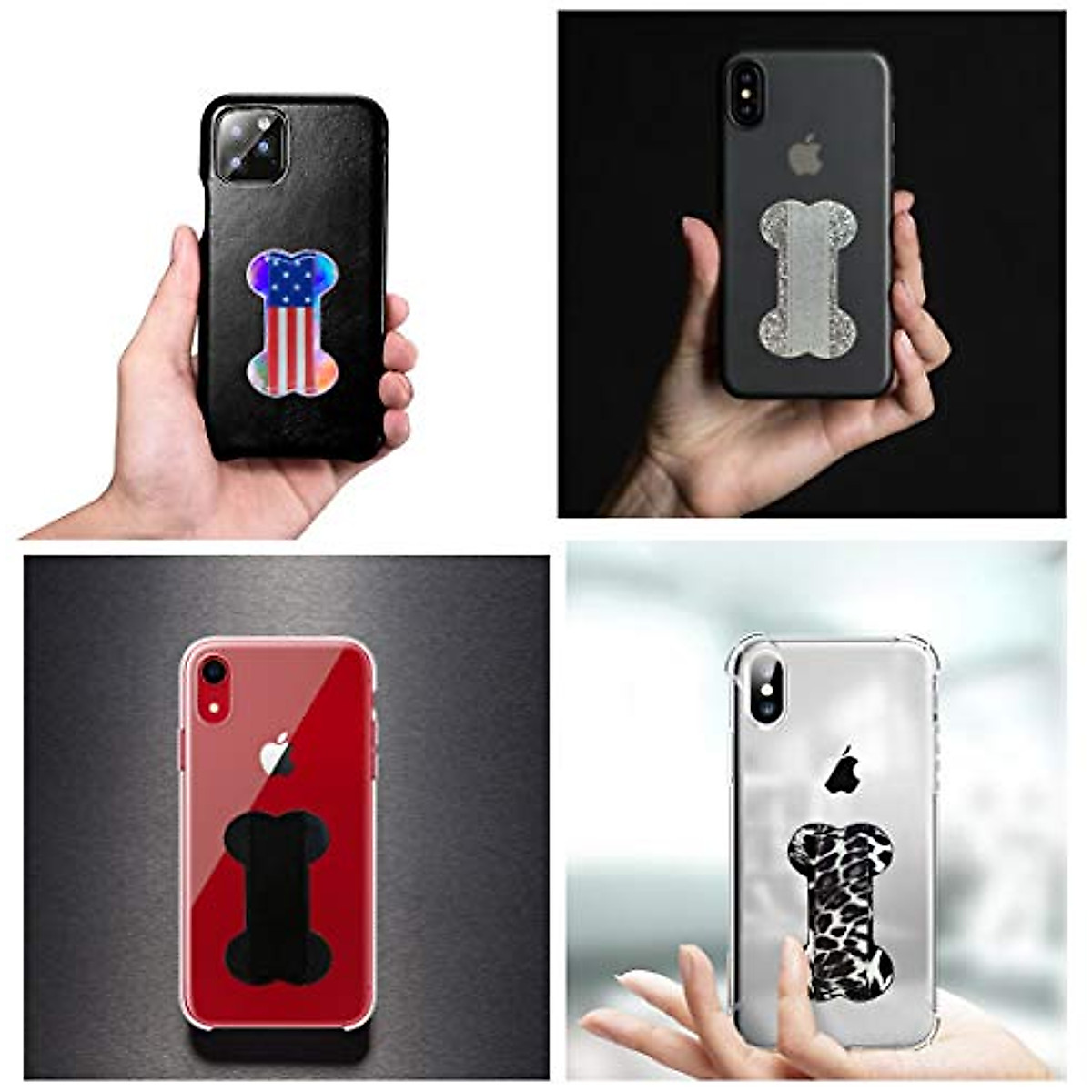 REINVENT EGO-Finger Strap Phone Holder - Cell Phone Grip Holds Device with just a Finger - Ultra Thin Anti-Slip Universal Cell Phone Grips Band Holder for Back of Phone - 2Pack(Black)