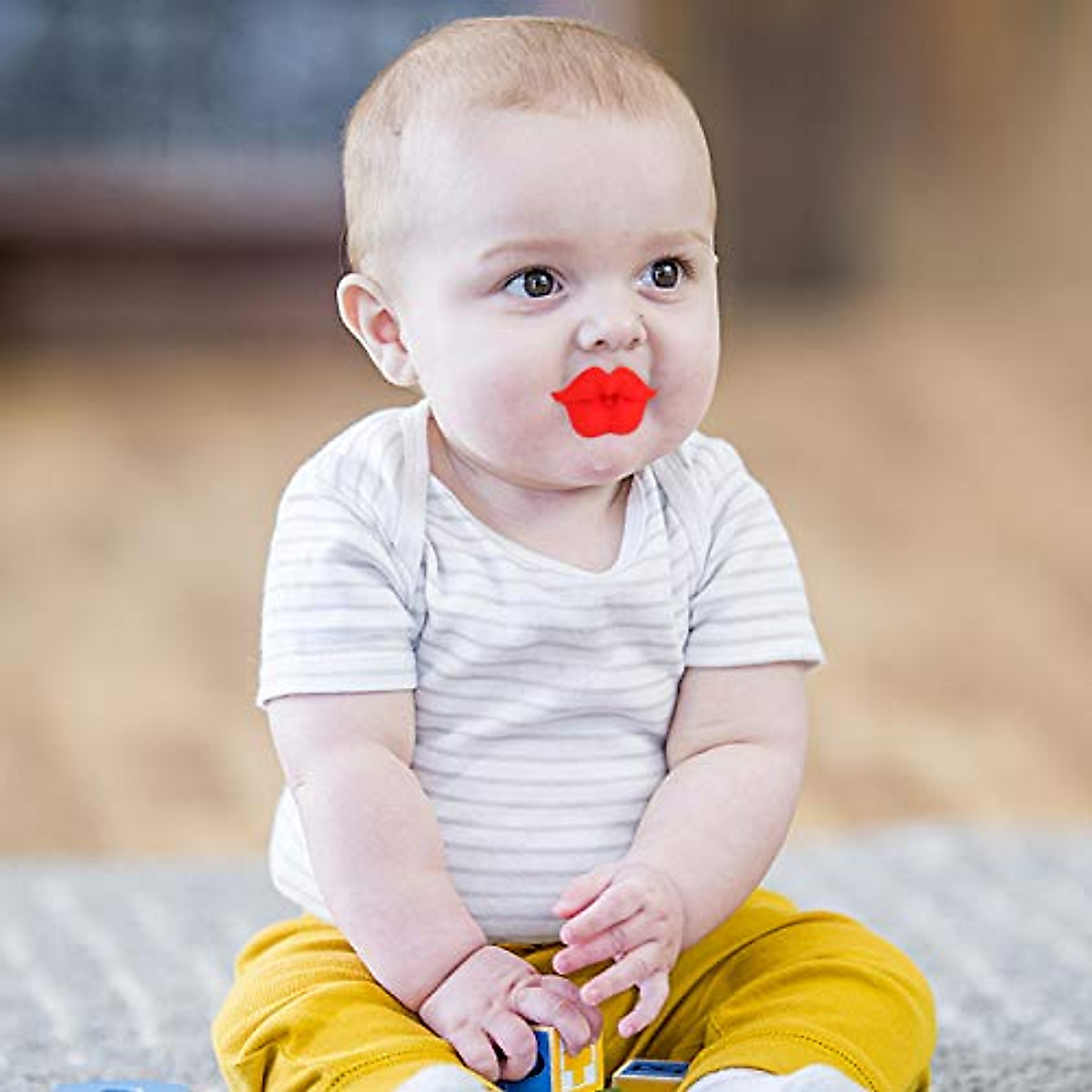 3pcs Infant Pacifier, Funny Lips Baby Pacifiers, Soft Silicone Cute Pacifier Design with Kiss Lip, Cute Pacifier Lovely Mommy's Touch Pink Kiss Lips Pacifiers