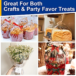 Mauproy 34 In x 100 Ft Clear Cellophane Wrap Roll, Extra Wide, 2.5 Mil Thick Transparent Plastic Gift Wrapping Paper for Baskets, Flower Bouquets, Gifts, Treats, Christmas