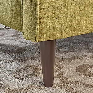 Christopher Knight Home Mervynn Mid-Century Modern Fabric Recliner, polyester, Muted Green / Dark Espresso