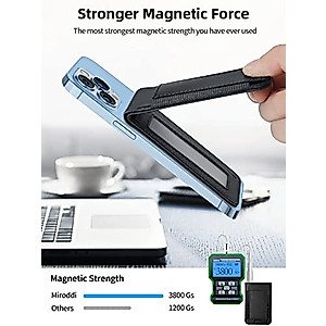 Miroddi for Magsafe Wallet Adjustable Stand, [Hold 9 Cards, Open ID Window] Vegan Leather Magnetic Wallet Stand, Strong Magnetic Phone Wallet for iPhone 14 13 12 Series, Not for iPhone Mini, Black