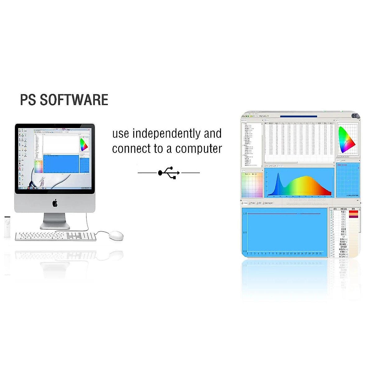 Handheld Spectrometer 380-1050nm LED Wavelength Meter with 5'' LCD, 2nm Resolution, Portable NIR & Visible Light Tester with PC Software