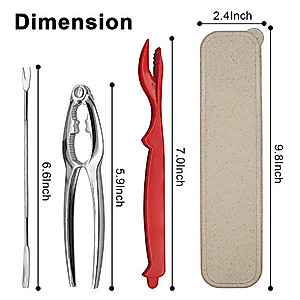 12Pcs Seafood Tools Set, Crab Leg Crackers And Tools - 2 Crab Crackers, 4 Lobster Shellers, 6 Crab Leg Forks/Picks Nut Cracker Forks Set, Opener Shellfish Lobster Leg Sheller Knife Kitchen Accessories