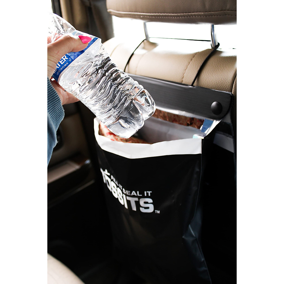 Tossits Disposable Garbage Bags (Set of 7) - Leakproof, Smellproof - Large, Car-Friendly