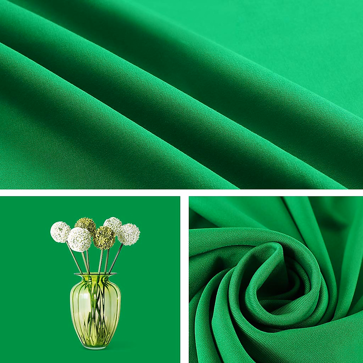 10X12ft Green Screen Backdrop for Photography, LCUIRC Chromakey Polyester Collapsible Greenscreen Background for Streaming, Photography, Zoom Meeting, Video Editing, Podcasting