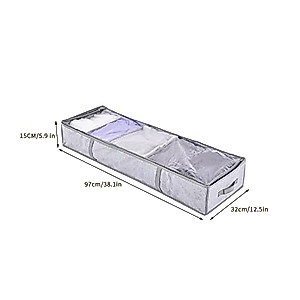 FOKICOS Undered Storage Bags Organizer With Shoe Covers Adjustable Dividers Box For the Bed Shoes Clothes Grey (2)