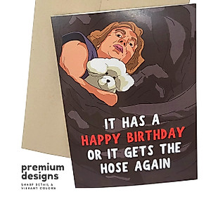 Sleazy Greetings Funny Birthday Card for Men or Women - Buffalo Bill Get's The Hose Again Card - Hilarious Birthday Card for Him or Her - Happy Birthday Card