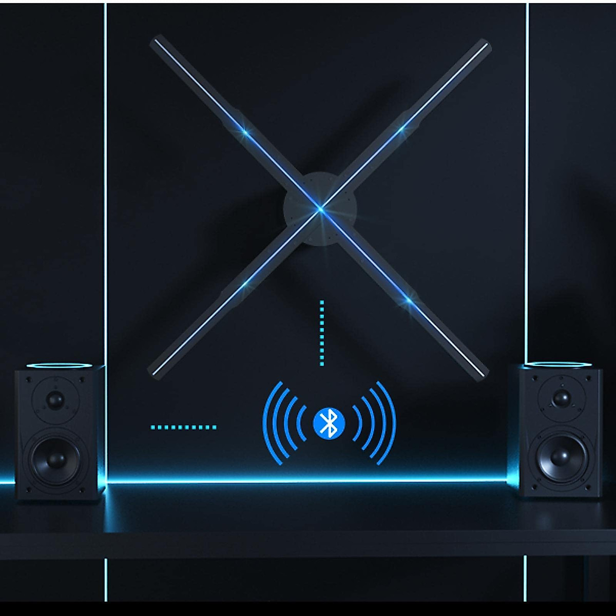 3D hologram fan-19.6in 1080PX Hi-Resolution 576 HD LED beads hologram fan-Holographic Video Advertising Projector Support real-time screen casting+splicing+Bluetooth audio+APP (A-P50)