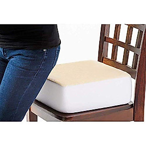 Comfort Finds Rise with Ease Seat Cushion - Thick Firm Chair Cushion Booster - Extra Thick Foam Pad for Home, Patio, Office and Car Seats - Extra Supportive Lift - 14 X 14 X 5 (Sherpa Cream) …