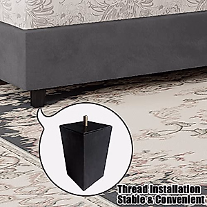 PaPaJet King Bed Frame Velvet Upholstered Bed with Deep Button Tufted/No Box Spring Needed/Easy Assembly/Dark Grey