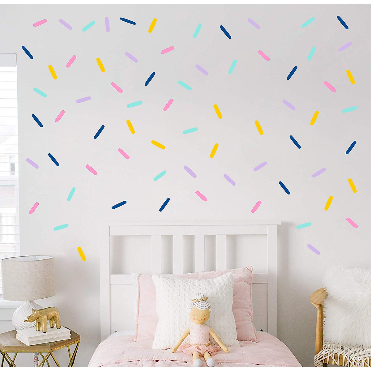 Easu Sprinkles Fabric Wall Decals Mini Bar Stickers Confetti Wall Decal Removable Peel and Stick Decals Kids Room Decor