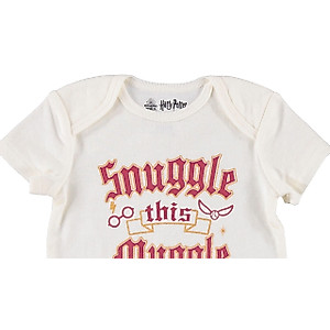 Harry Potter Newborn Baby Girls Short Sleeve Bodysuit Pants and Headband 3 Piece Outfit Set White 0-3 Months