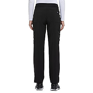 EDS Essentials Scrubs for Women, Yoga-Inspired Pull-On Pant with Four-Way Stretch and Moisture Wicking DK005, M, Black