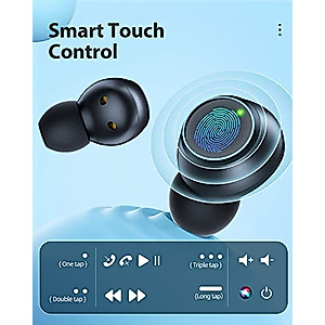 True Wireless Earbuds Headphones with Digital Power Display IPX7 Waterproof Ear Buds in-Ear Earphones for Android Gaming PC Computer Laptop TV Music Sport