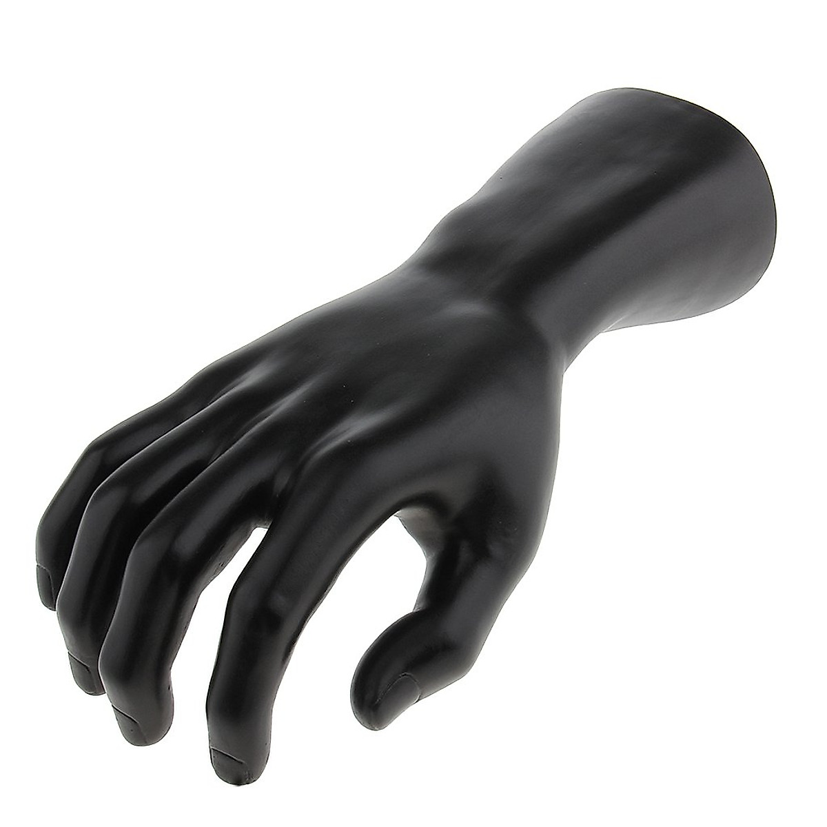 Dovewill Plastic Male Mannequin Right Manikin Arm Hand for Jewelry Bracelet Watch Ring Display Holder Stand Dummy Model Free Standing Black White - Black