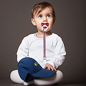 Braided Pacifier Clips Baby Girl, Binky Clips Pacifier Holder with Handmade Teething Straps Unisex Design Smoother Pacifier Clip Fits All Pacifiers for Shower Birthday Gifts