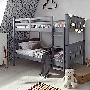 Dorel Living Moon Full Over Full Bunk Bed with USB Port, Gray