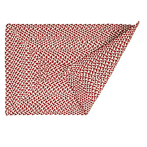 Super Area Rugs Tri-Color Cotton Farmhouse Braided Cotton Rug - Buffalo Check Red,White,Gray 4' x 6' Rectangle