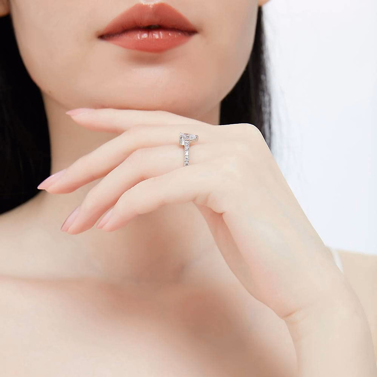 BERRICLE Sterling Silver Solitaire Wedding Engagement Rings 1.7 Carat Cubic Zirconia CZ Heart Promise Ring for Women, Rhodium Plated Size 7