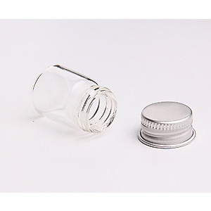 10Pcs/7ML Empty Sample Glass Bottles Jars Vials Case Container with Screw Caps,Transparent