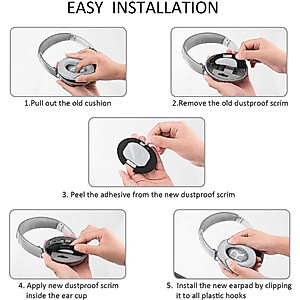 QC35 Headphones Replacement Ear Pads - QC35,QC35ii Replacement Earpads Cushion - Compatible with Bose Quiet Comfort35,QC45,QC25,QC35ii,QC15,AE2,AE2i-Comfortable & Durable (Silver)