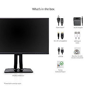 ViewSonic VP2785-4K 27-inch 4K Ultra HD Professional Monitor with 99% Adobe RGB, Delta E<2, Hardware Colour Calibration, 2x HDMI, Display Port, USB-C for Graphic Design, Photo & Video Editing