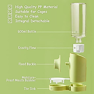 BNOSDM Rabbit Hay Feeder Rack Bunny Water Dispenser No Drip for Cage Guinea Pig Feeding Set with 600ml Hanging Water Bottle and Hay Holder for Rabbits Bunnies Small Animals Chinchillas Hedgehogs