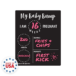 Canopy Street My Baby Bump Pregnancy Timeline / 10"x 12" Chalkboard Style Sign/Monthly Milestone Blackboard Photo Prop