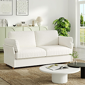 Vesgantti Loveseat Sofa, 70 inch Beige Couch, Modern Comfy Sofa with Deep Seat Soft Cushions, Small Sofa Couches for Living Room, Apartment, Office, Small Spaces, Tool-Free Assembly (70 Inch, Beige)