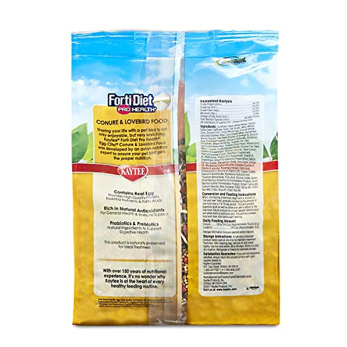 Kaytee Forti-Diet Pro Health Egg-Cite Pet Conure & Lovebird Food, 3 Pound