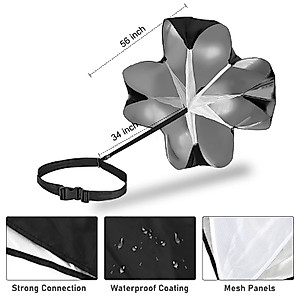 SIFENYU Running Speed Parachute, 2 Pack Speed Resistance Parachute with Adjustable Strap Training Parachute Speed Chute for Kids Youth Adults Speed and Acceleration Training 56 inch