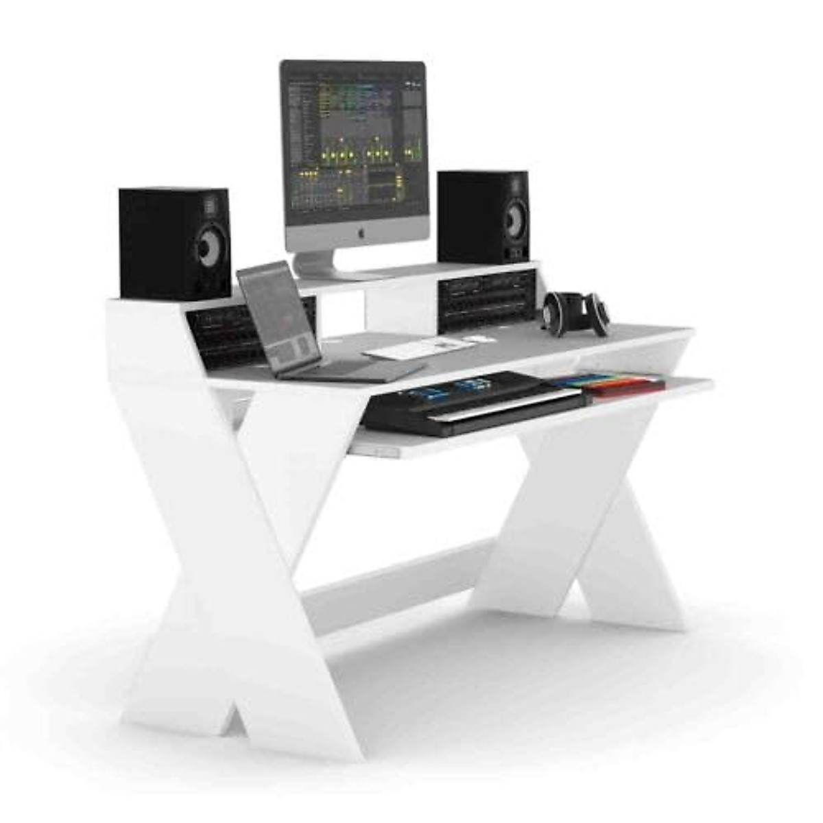 Glorious Sound Desk Pro White Professional Studio Workstation, White