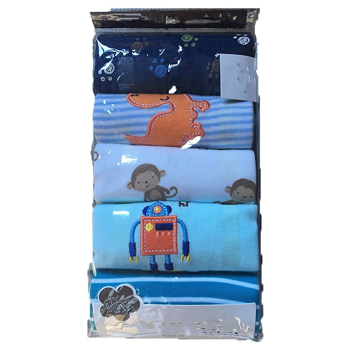 Monvecle Baby Boy 5pcs Pack Newborn to Toddler Cotton Long Cartoon Pants Gift Set 24M