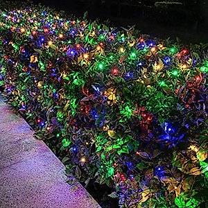 Lomotech 12ft x 5ft 360 LED Connectable Christmas Net Lights, 8 Modes Low Voltage Mesh Fairy String Lights for Christmas Trees, Bushes, Wedding, Garden, Outdoor Decorations (Green Wire, Multi-colored)