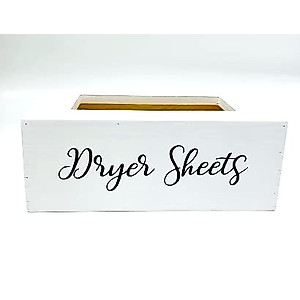 Laundry Dryer Sheet Storage Box/Dispenser for softener, fabric sheets. Elegant & classy to enhance any laundry area, WHITE
