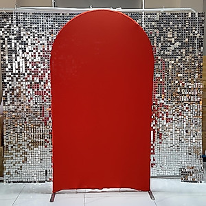 Iydamc Pastel Burnt Orange Arch Backdrop Covers Stretchy Arched Stand Cover for Parties Decoration Baby Bridal Shower Birthday Wedding Party Props NO-377-4x7ft