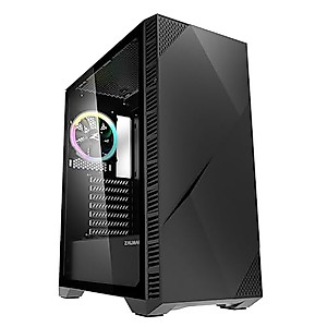 Zalman Z3 Iceberg ATX Mid Tower Gaming PC Case - 2 x 120mm ARGB Fans Preinstalled - Tempered Glass Side Panel - Support E-ATX, 2 x USB 3.0, Black