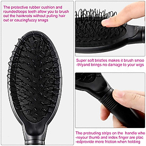 9 Pieces Wig Combs Set Includes Hair Edge Brush Airbag Massage Comb Wide Tooth Hair Comb Wig Clips for Curly Straight Thick Synthetic and Human Hair