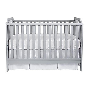 Suite Bebe Celeste 3 in 1 Convertible Island Crib, Wood and Acrylic, Light Grey