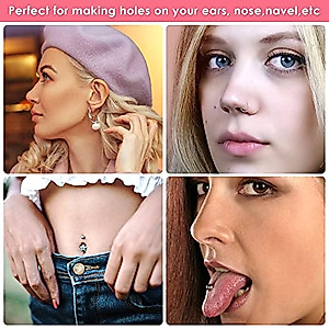 Professional Ear Piercing Gun Kit, Multi Purpose Ear Piercing Kit Nose Piercing Tools Set with 230 Pcs Stainless Steel Stud Earrings and Earrings Backs for Salon and Home Piercing