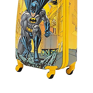 FUL DC Comics Batman 21 Inch Kids Rolling Luggage, Hardshell Carry On Suitcase with Wheels, Yellow